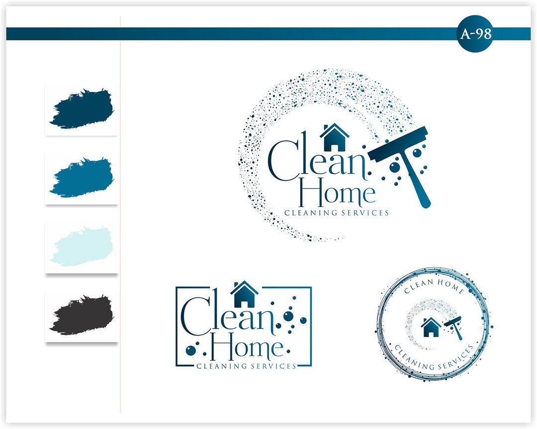 Premade Cleaning Service Logo Design, Full Branding Kit - Etsy