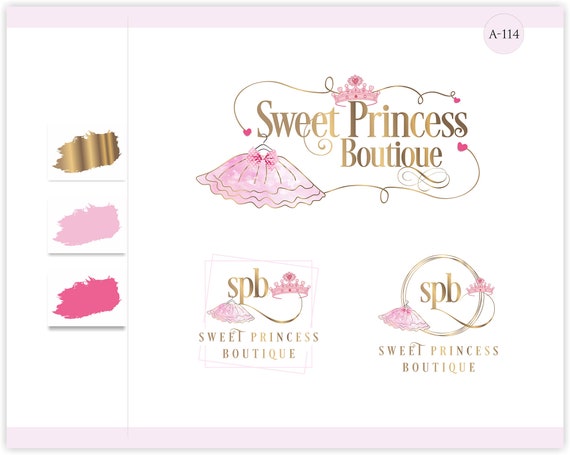 Custom Logo Design Pink Tutu Gold Logo Tutu Skirt Logo - Etsy