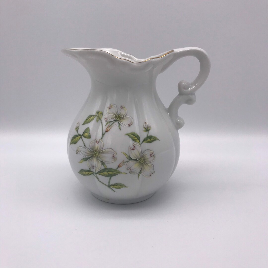 Vintage Lefton China Floral Pitcher - Etsy