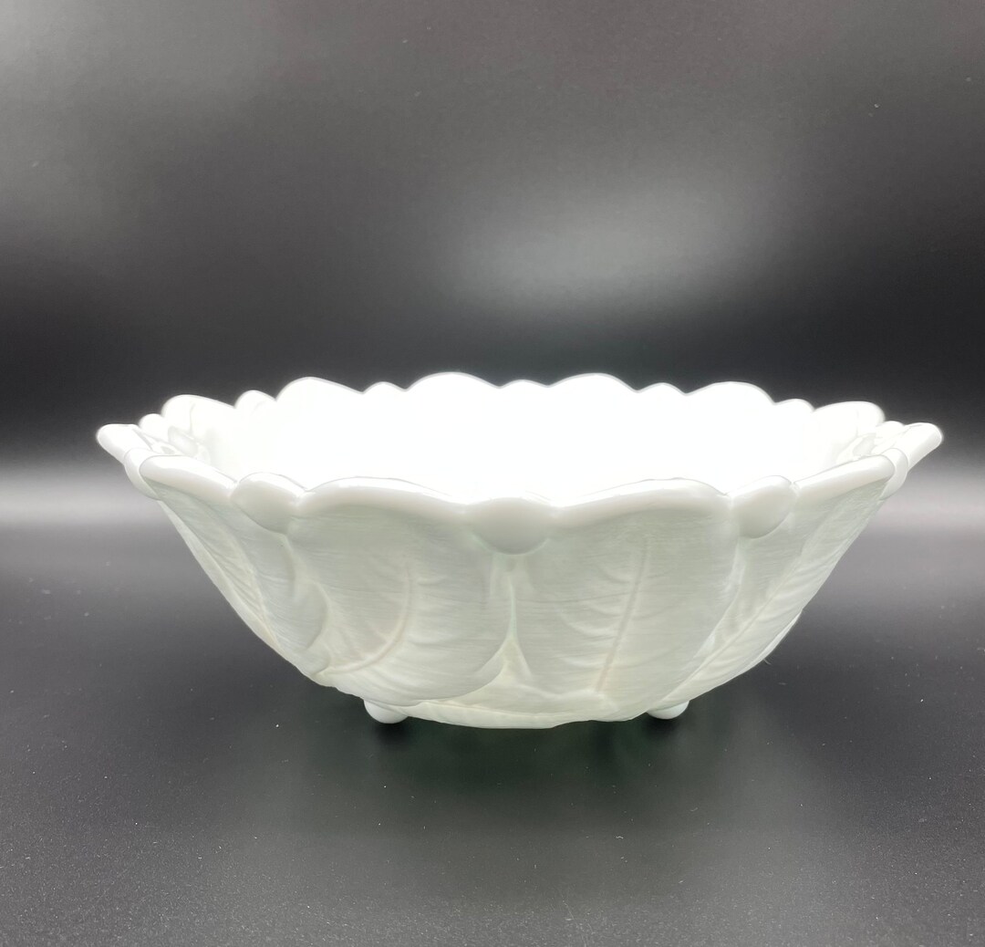 Vintage Indiana Glass Co Cabbage Leaf Bowl - Etsy
