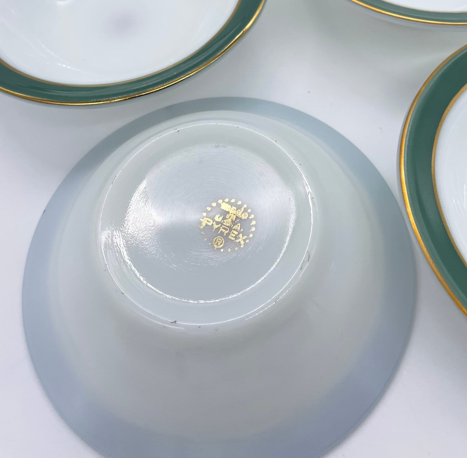 Pyrex Regency Green and Gold Dessert Bowls - Etsy