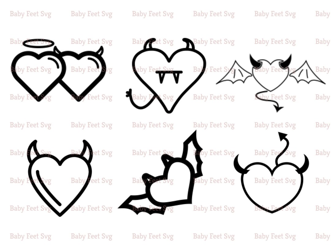 Devil Heart Svg Bundle, Devil Heart Cuttable Design, Svg File for ...