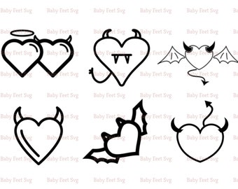 Devil Heart Svg Bundle, Devil Heart Cuttable Design, Svg File for ...
