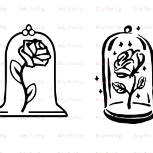 Beauty and the Beast Rose Svg Belle Rose Layered Svg Rose - Etsy