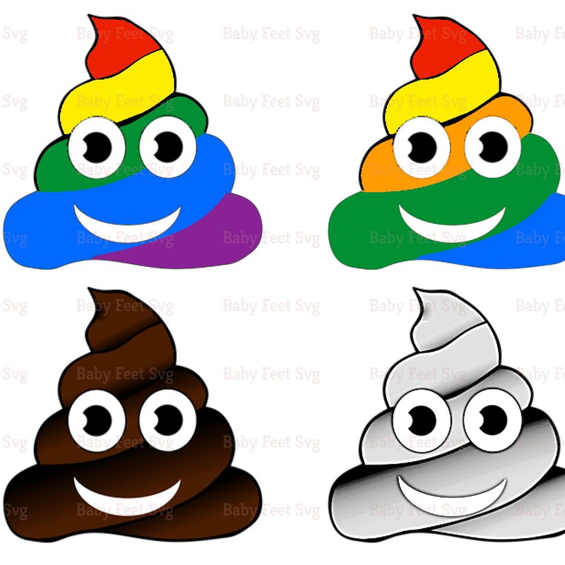 Rainbow Poop Emoji - Etsy