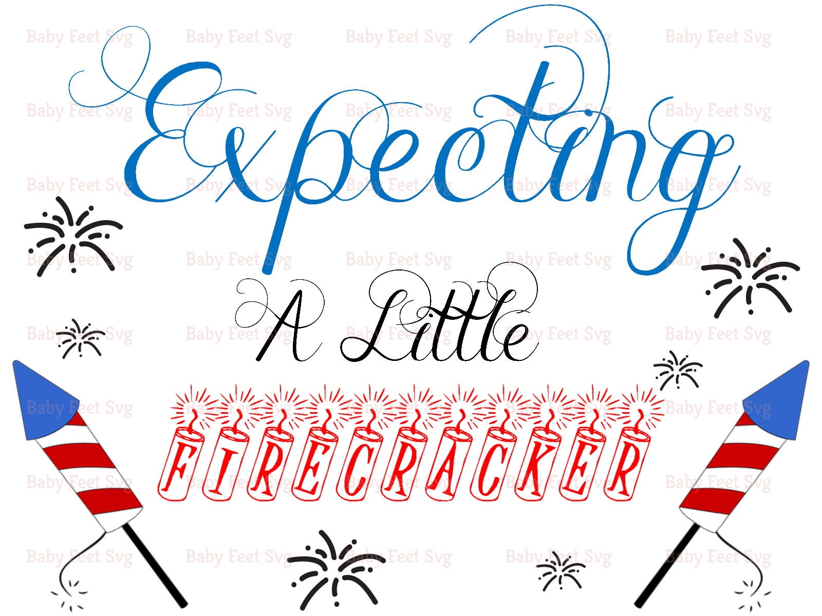 Expecting A Little Firecracker Svg Fourth 4th Of July Svg | Etsy