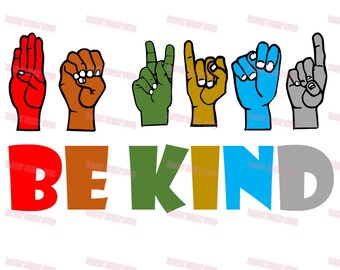 Be Kind Sign Language Svg - Etsy