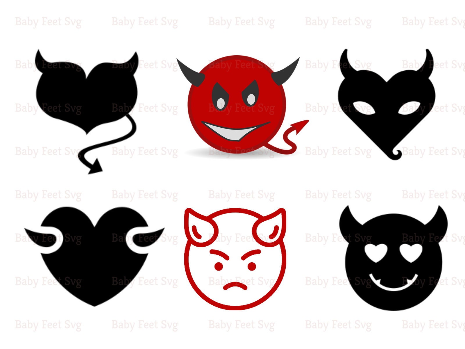 Devil Heart Svg Bundle, Devil Heart Cuttable Design, Svg File for ...