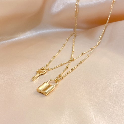 Key Necklace Matching Lock and Key Necklace Friendship - Etsy