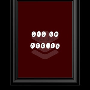 Texas A&M University, Gig Em Aggies, Printable Wall Art - Etsy