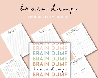 Brain Dump Printable Bundle, Decision Matrix, Thought Organizer ...