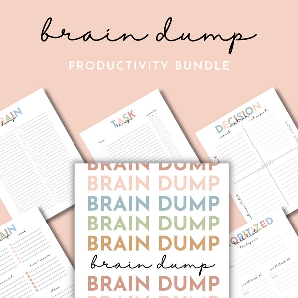 Printable Minimalist Brain Dump Page, Thought Dump, Mind Dump, Mental ...