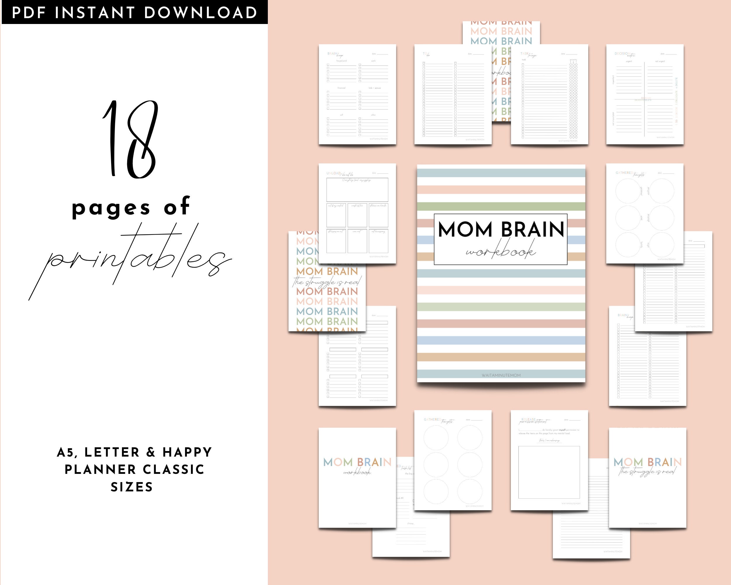 Mom Brain Productivity Workbook Time Management Printables - Etsy