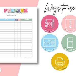 Frozen Food Storage Log Printable for Busy Moms and Homemakers, Simple ...