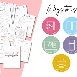 Busy Mom Life Productivity Printables Bundle, Mom Life Binder Pages ...