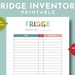Printable Fridge Inventory, Fridge Inventory List, Fridge Contents ...