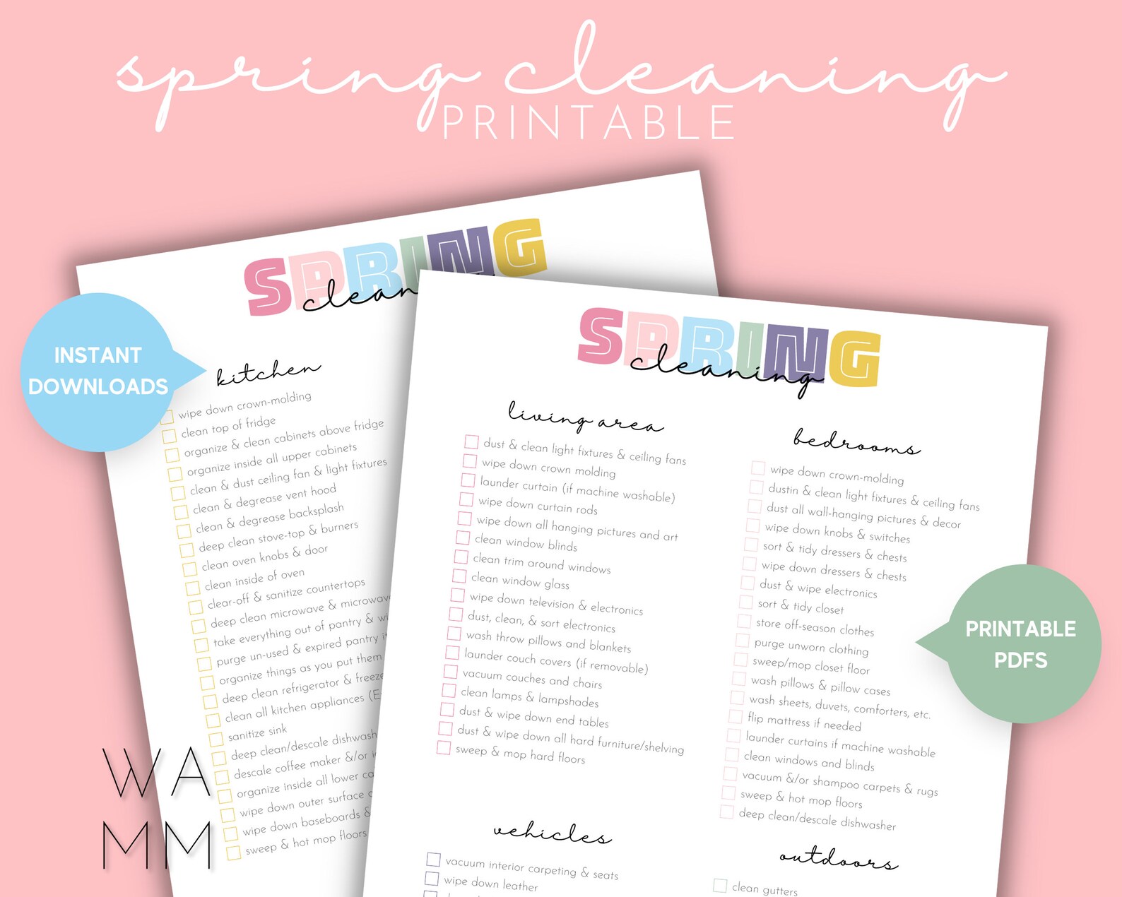 Spring Cleaning Checklist Printable Whole House Spring | Etsy
