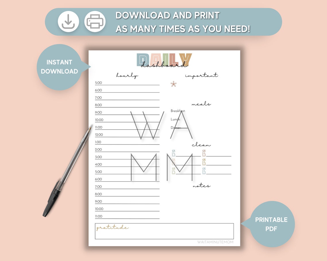 Daily Routine Printable for Busy Moms, Simple Daily Schedule for ...