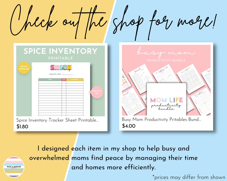 Kitchen Inventory Freezer Storage Log Printable, Frozen Food Supply ...