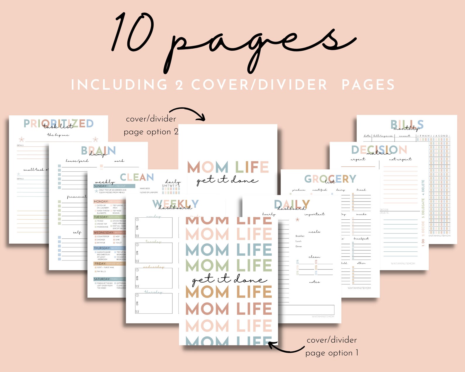 Mom Life Home Management Binder Printables, Mom Life Planner Pages ...