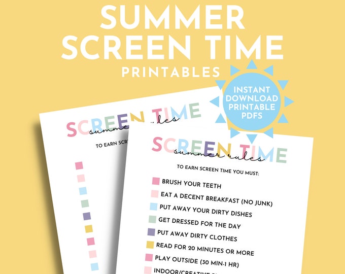 Screen Time Checklist Printable for Kids Before Screen Time Checklist ...