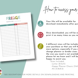 Printable Fridge Inventory, Fridge Inventory List, Fridge Contents ...