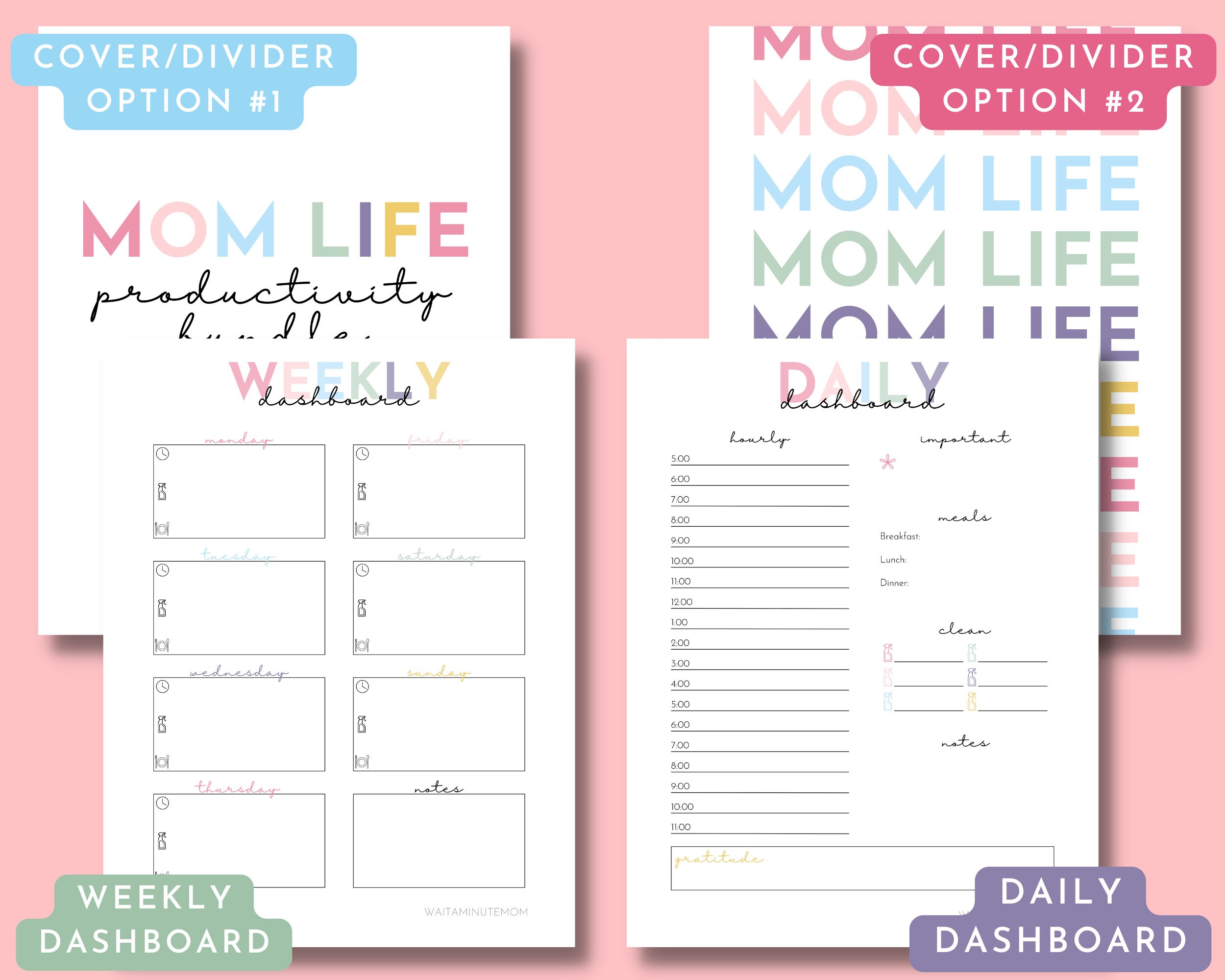 Busy Mom Life Productivity Printables Bundle, Mom Life Binder Pages ...