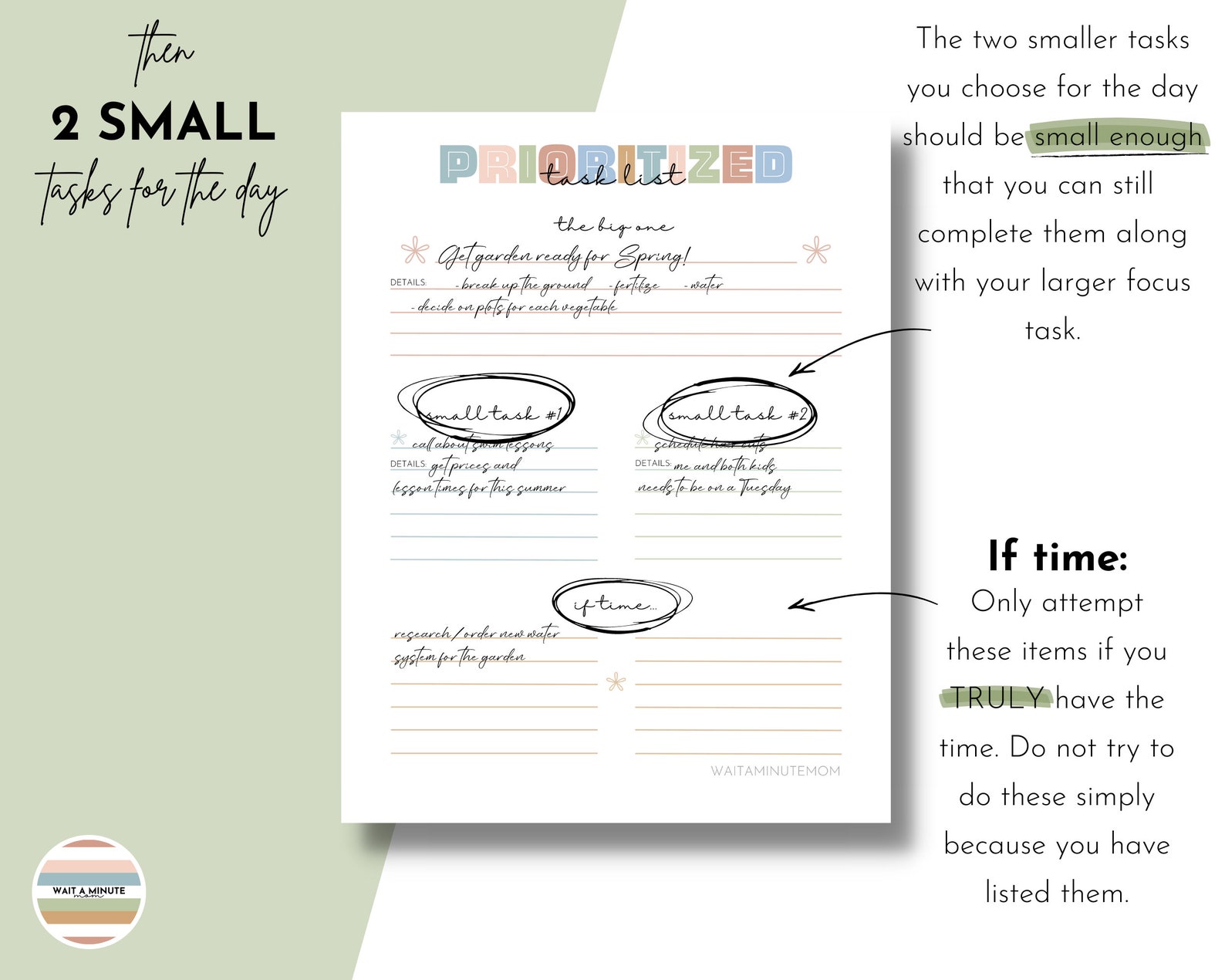 Simple Prioritized Task List Printable for Busy Moms, to Do List ...