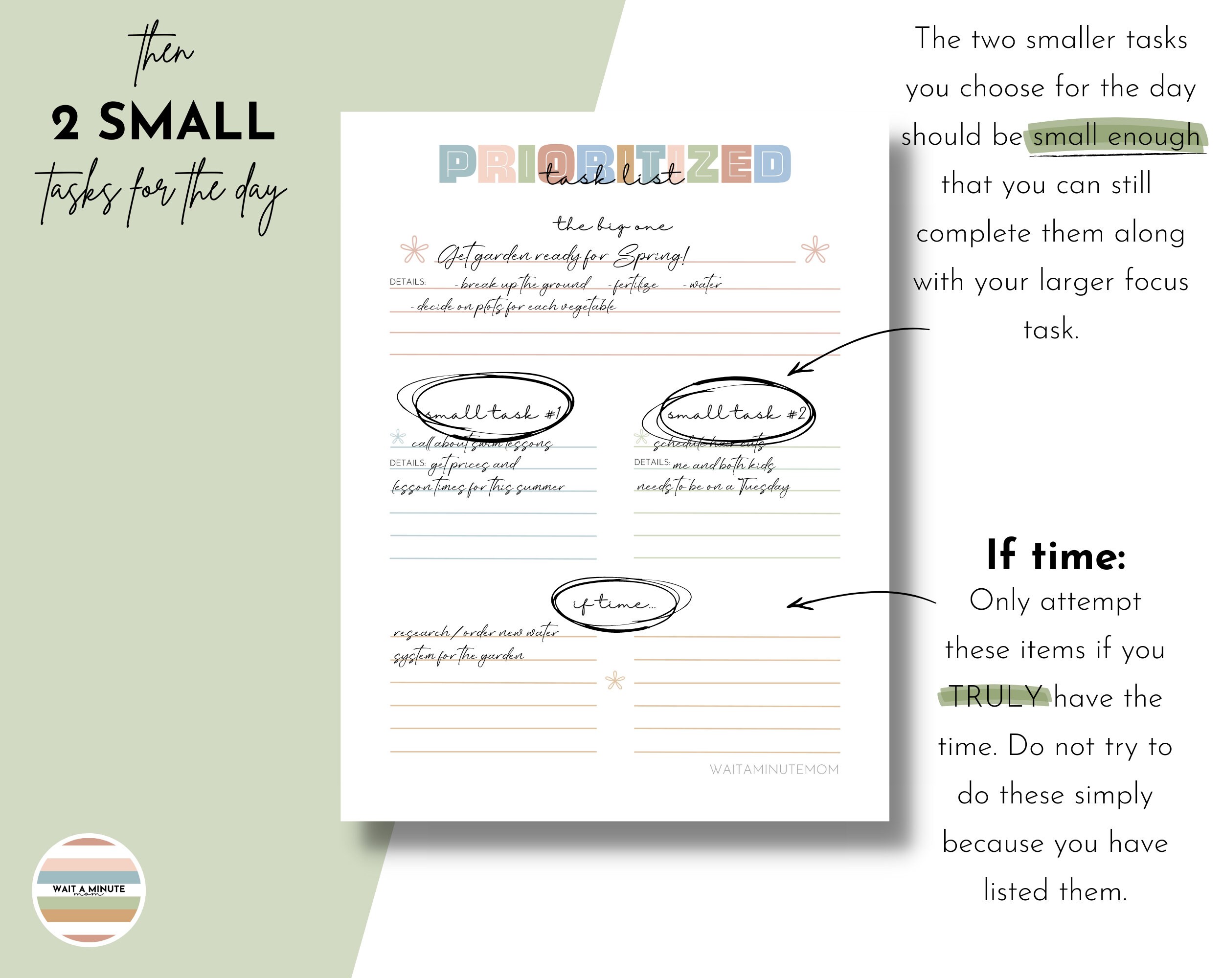 Simple Prioritized Task List Printable for Busy Moms, to Do List ...