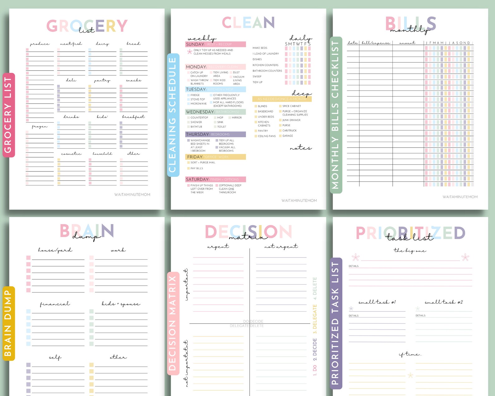 Productivity for Busy Mom Life Printables Bundle, Busy Mom Life Binder ...