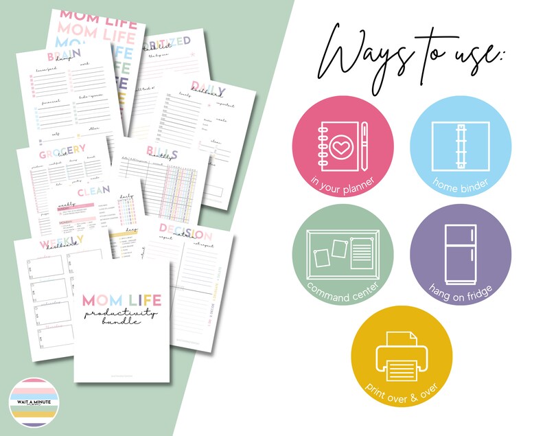 Productivity for Busy Mom Life Printables Bundle, Busy Mom Life Binder ...