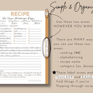 Recipe Pages Neutral Color Palette Printables, Blank Recipe Sheets ...