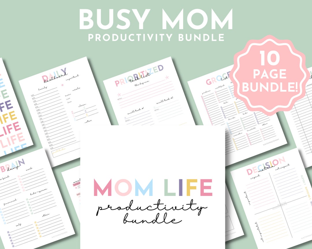 Productivity for Busy Mom Life Printables Bundle, Busy Mom Life Binder ...