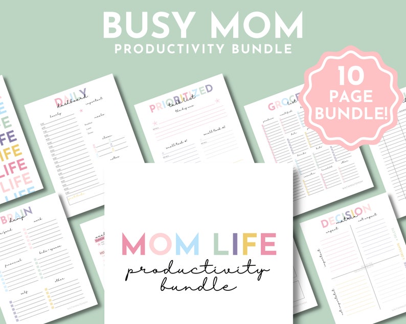 Productivity for Busy Mom Life Printables Bundle, Busy Mom Life Binder ...