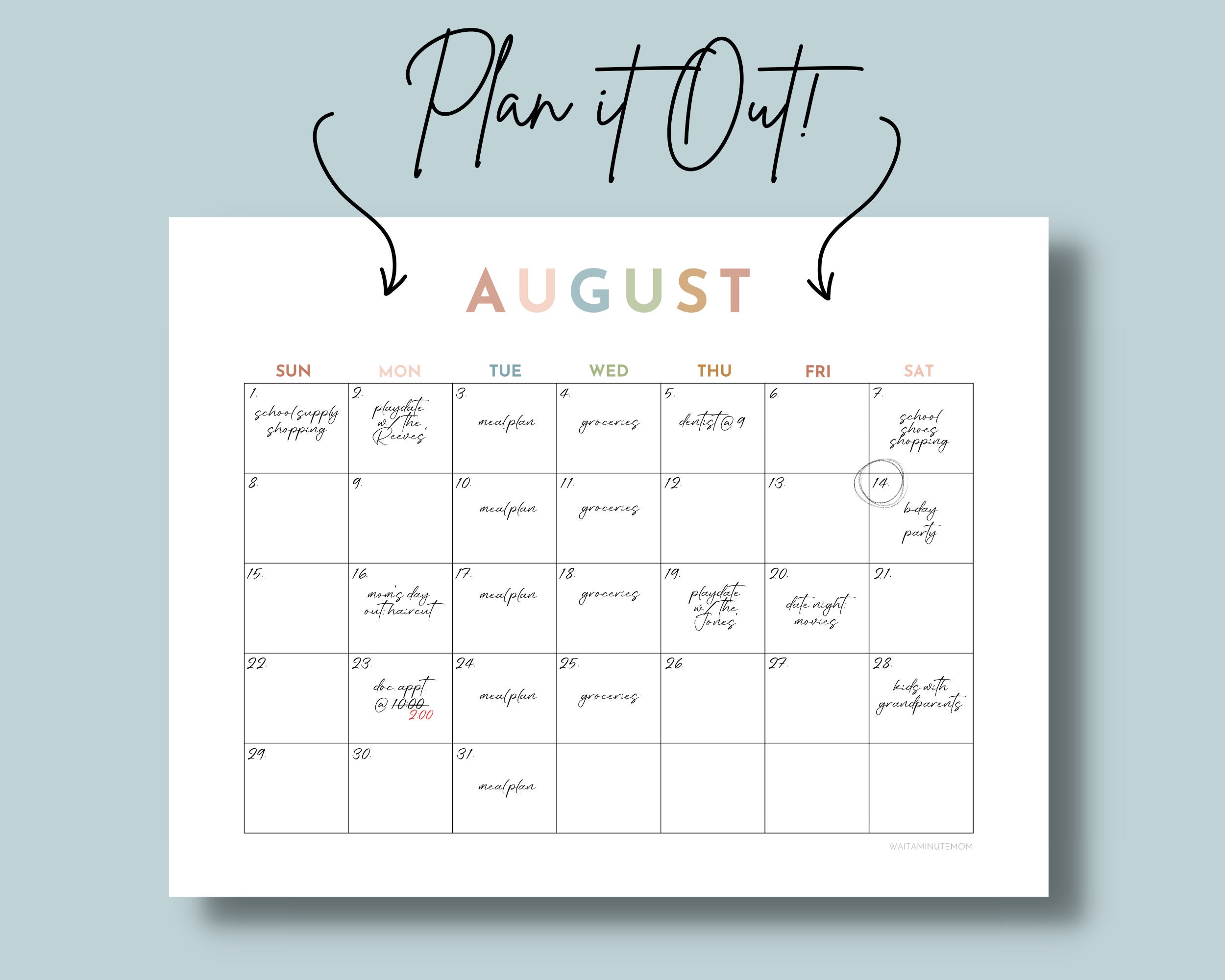 Blank Undated Unlined Monthly Calendar Printables Bundle, Sunday Start ...