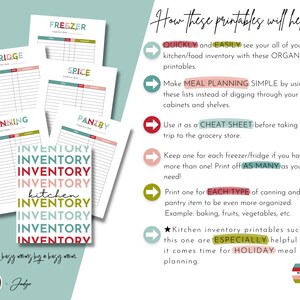 Kitchen Inventory Printables Bundle, Food Storage Inventory, Freezer ...