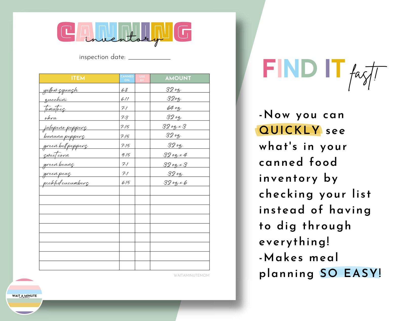 Printable Canning Inventory Log for Modern Homemaking and Homesteading ...