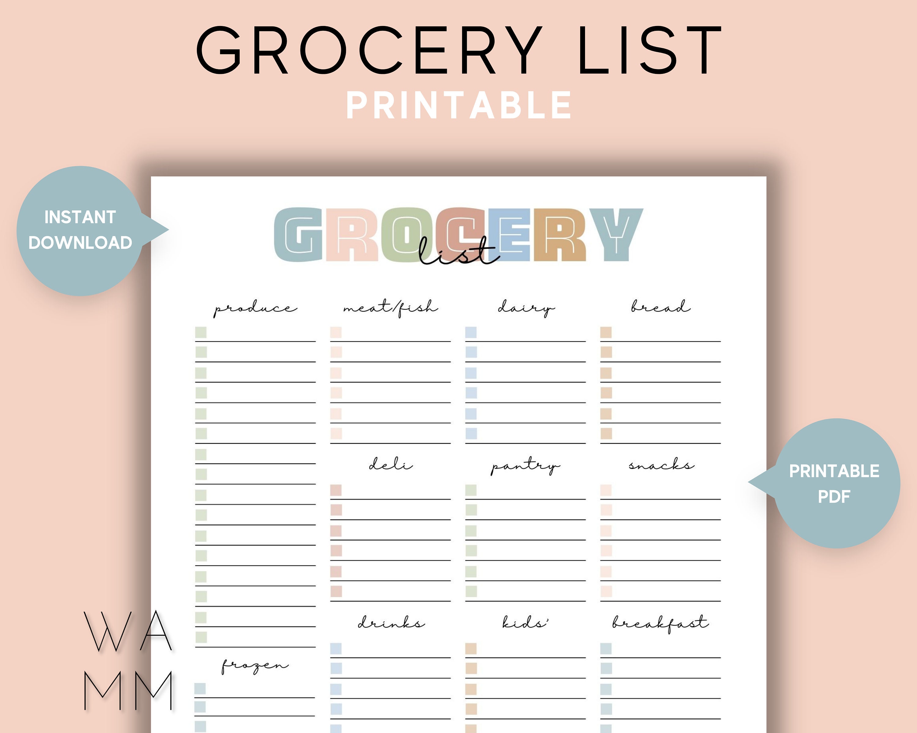 Cute Shopping List Printable