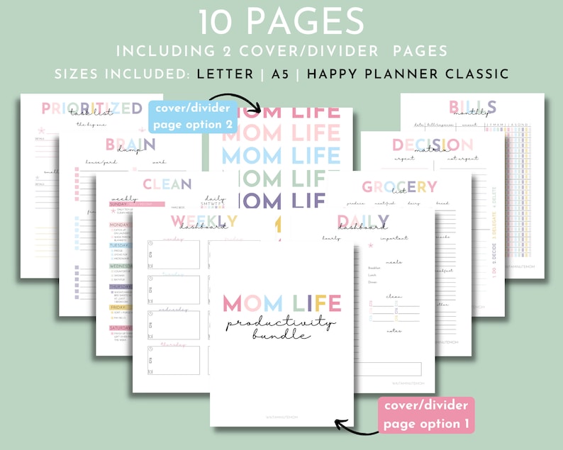 Productivity for Busy Mom Life Printables Bundle, Busy Mom Life Binder ...
