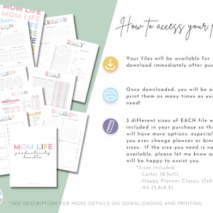 Productivity for Busy Mom Life Printables Bundle, Busy Mom Life Binder ...