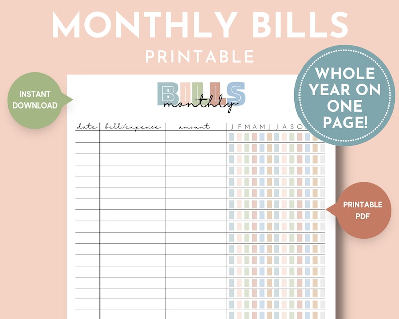 monthly-bill-tracker-printable-bill-payment-tracker-bill-etsy