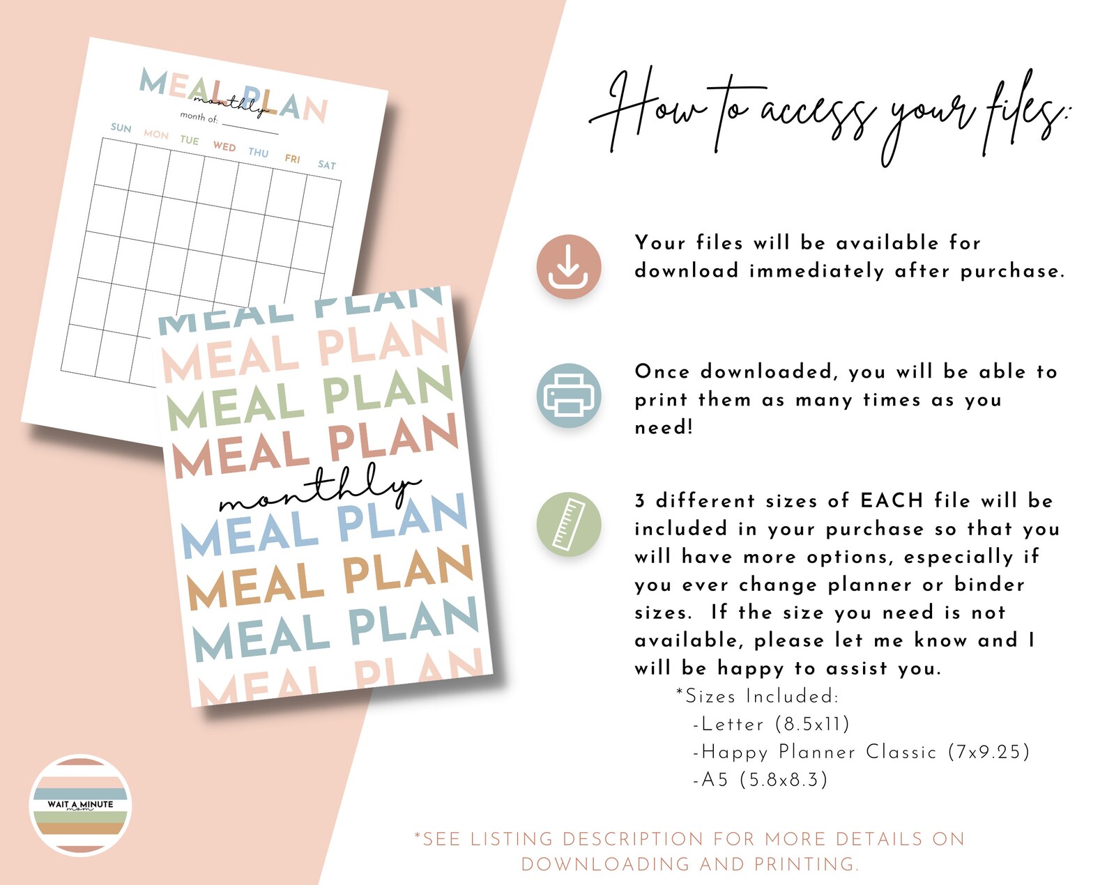 Monthly Meal Plan Printable, Meal Plan Calendar, Monthly Menu Plan ...