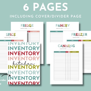 Kitchen Inventory Printables Bundle, Food Storage Inventory, Freezer ...