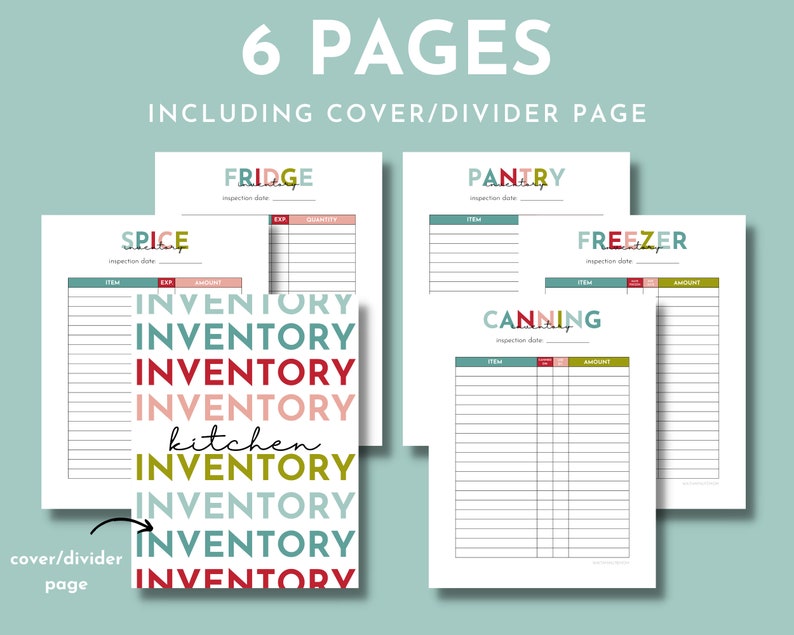 Kitchen Inventory Printables Bundle, Food Storage Inventory, Freezer ...