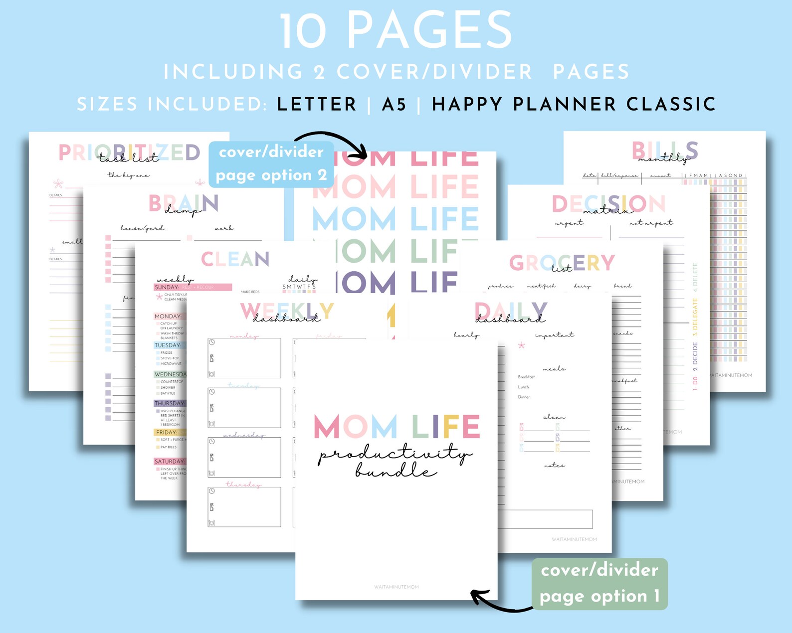 Simple Mom Life Productivity Printables Bundle, Busy Mom Life Binder ...