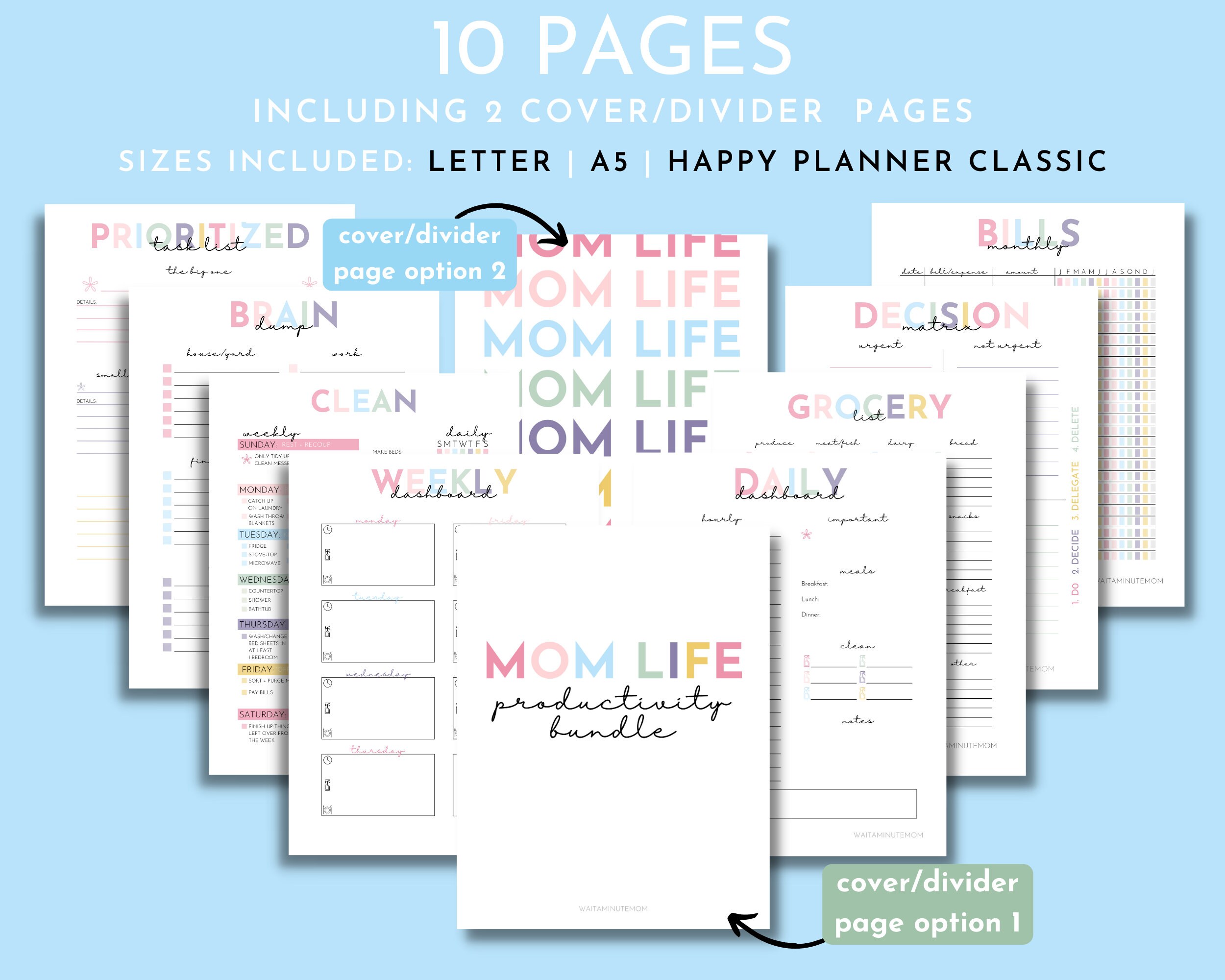 Simple Mom Life Productivity Printables Bundle, Busy Mom Life Binder ...