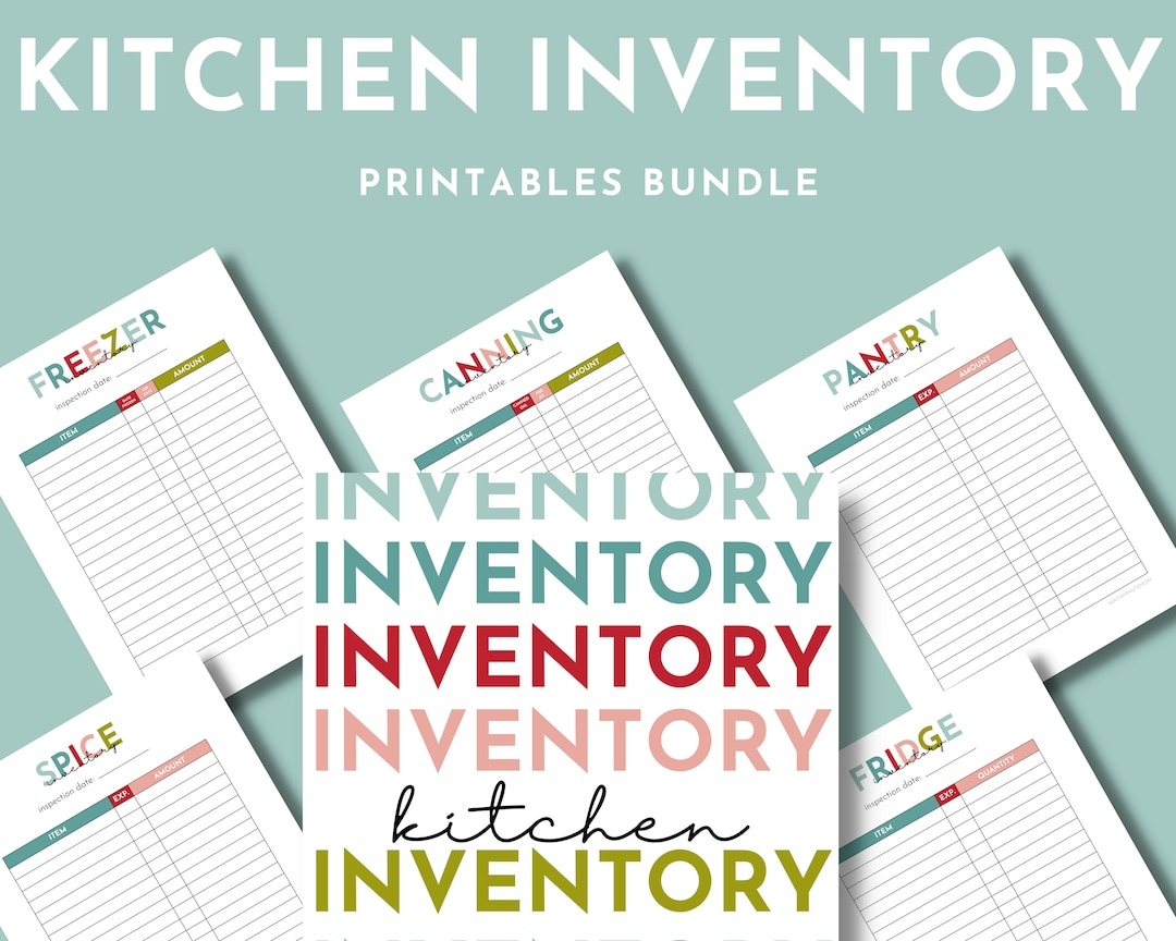 Kitchen Inventory Printables Bundle, Food Storage Inventory, Freezer ...
