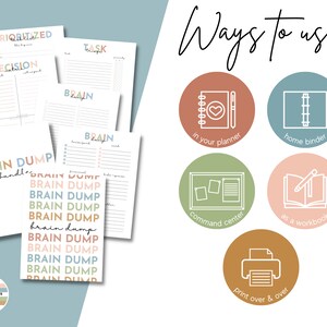 Brain Dump Printable Bundle, Decision Matrix, Thought Organizer ...
