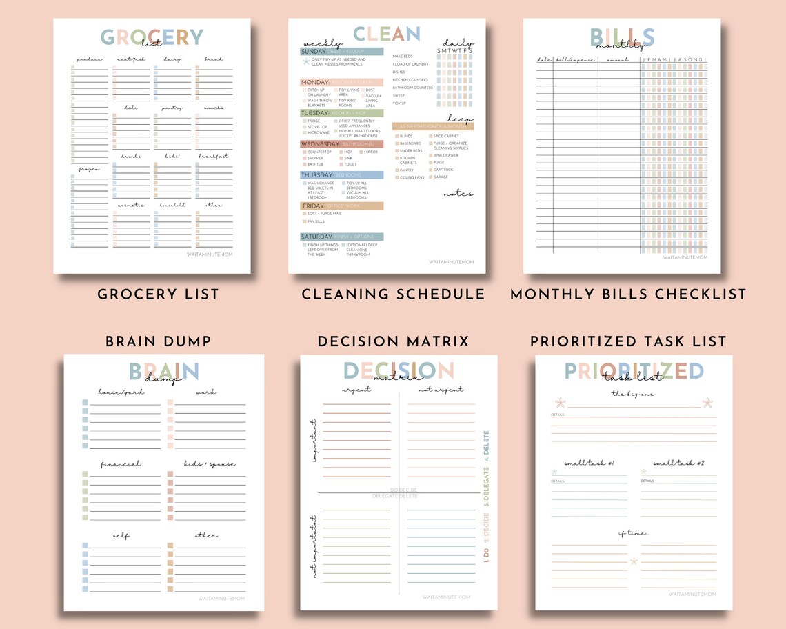 Mom Life Home Management Binder Printables, Mom Life Planner Pages ...