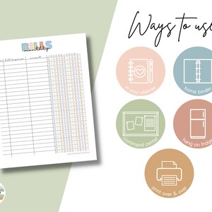 Monthly Bill Tracker Printable JULY START Monthly Expenses - Etsy